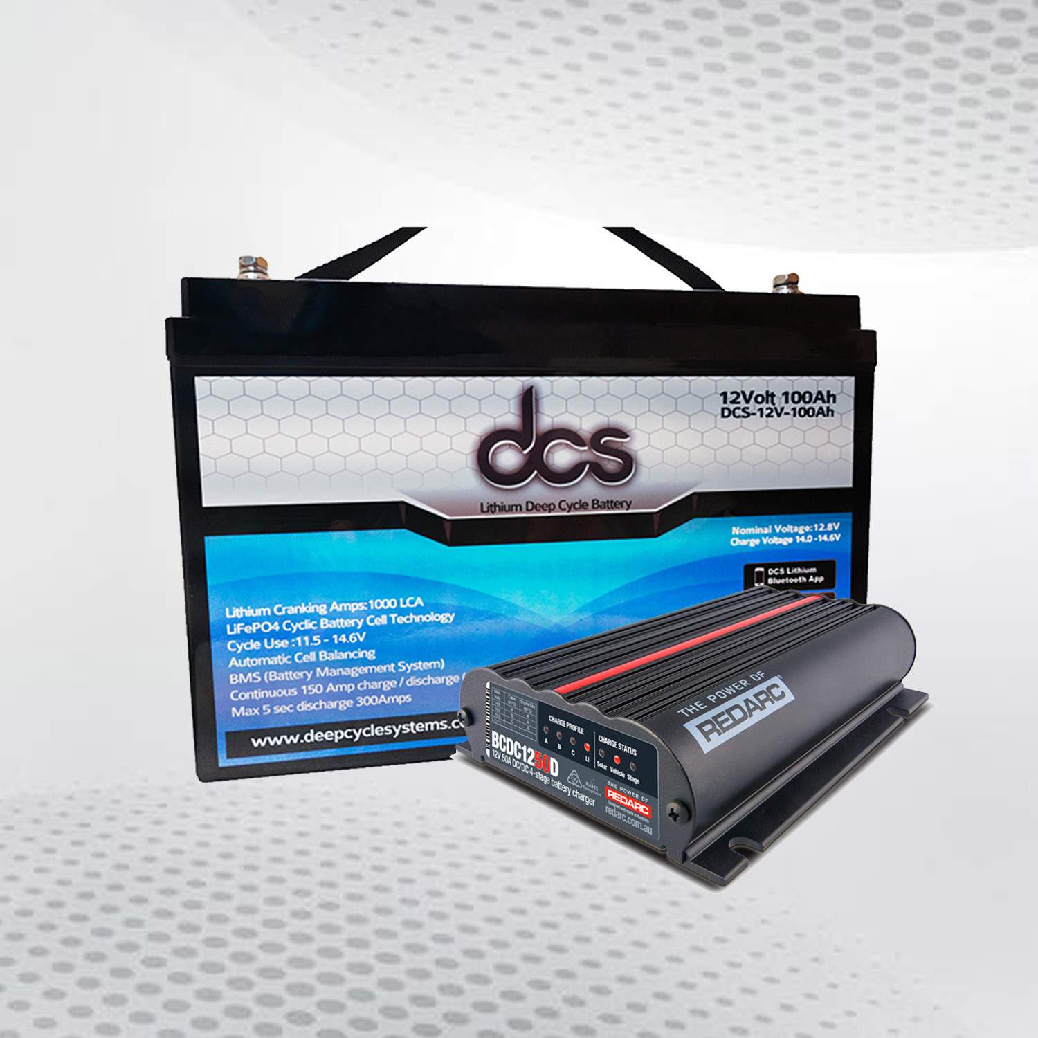 Redarc Aux Bundle Deal – 12V 100Ah + BCDC1250D